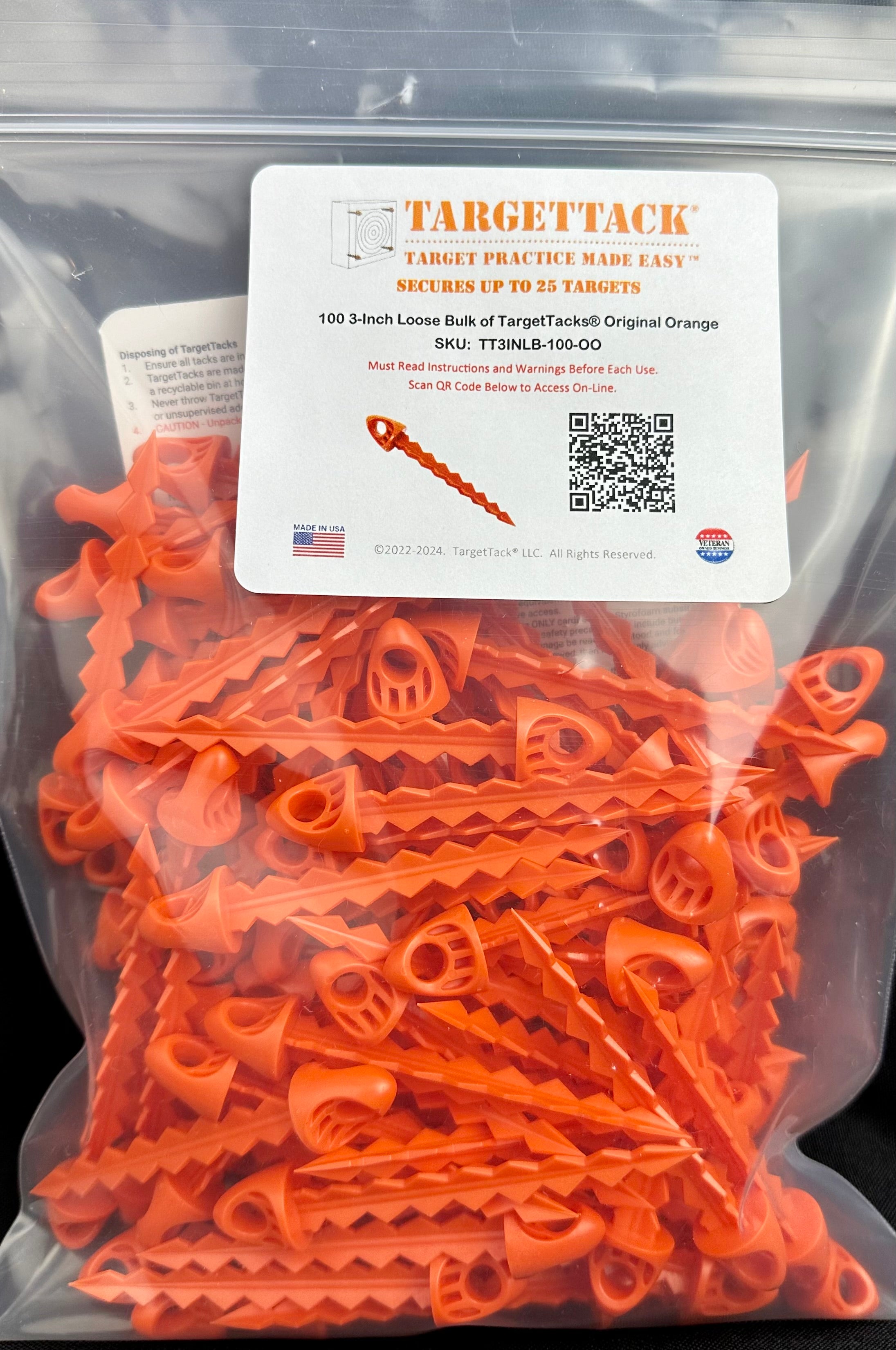 100 3-Inch Loose Bulk of TargetTacks® Original Orange – TargetTack®