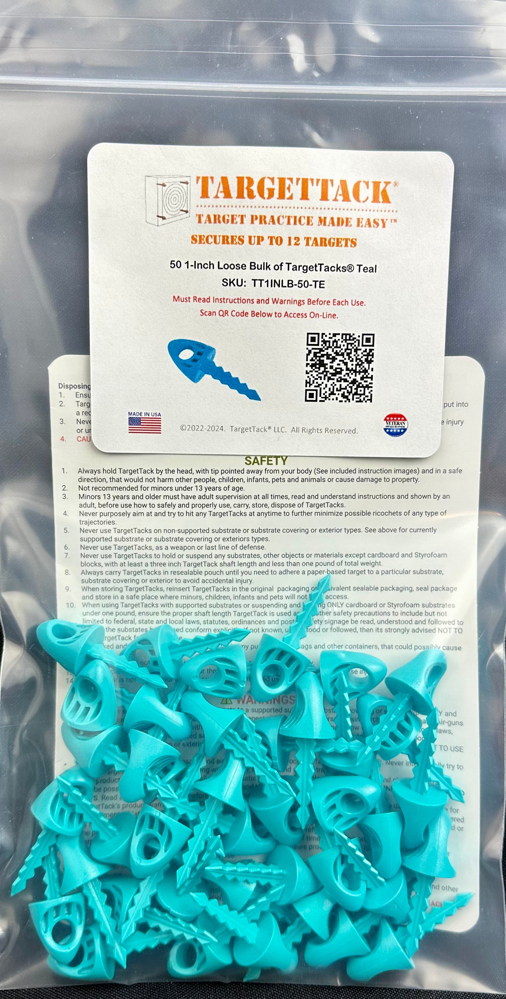 50 1-Inch Loose Bulk of TargetTacks® Teal – TargetTack®