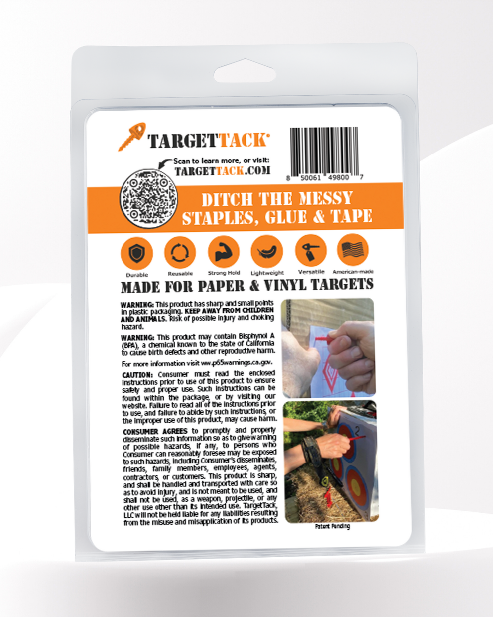 1-Inch and 3-Inch Variety 12-Pack of TargetTacks® Original Orange ...